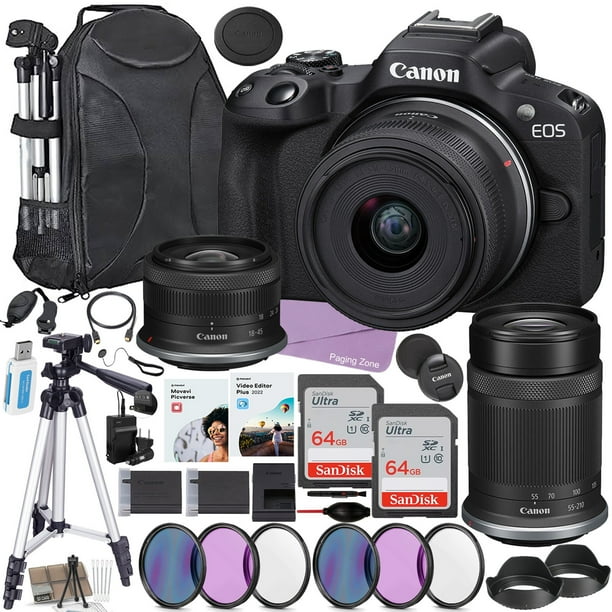 Canon EOS R50 Mirrorless Camera with 18-45mm and 55-210mm Lens Bundle ...