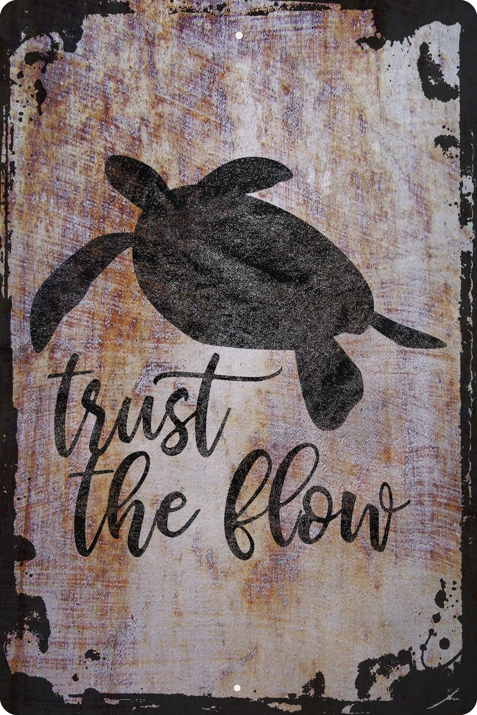 Trust the flow sea turtle silhouette cursive ocean funny chill Beige ...