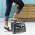 Core Pacific Extra Wide Folding Step Stool Black 12.7 inch with Non ...
