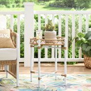 vidaXL Deck Exterior Accent Table, Outdoor PE Rattan Side Table with ...