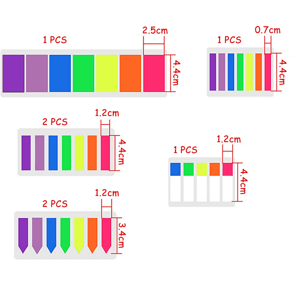 1640 pieces adhesive marker transparent plastic film sticky notes ...