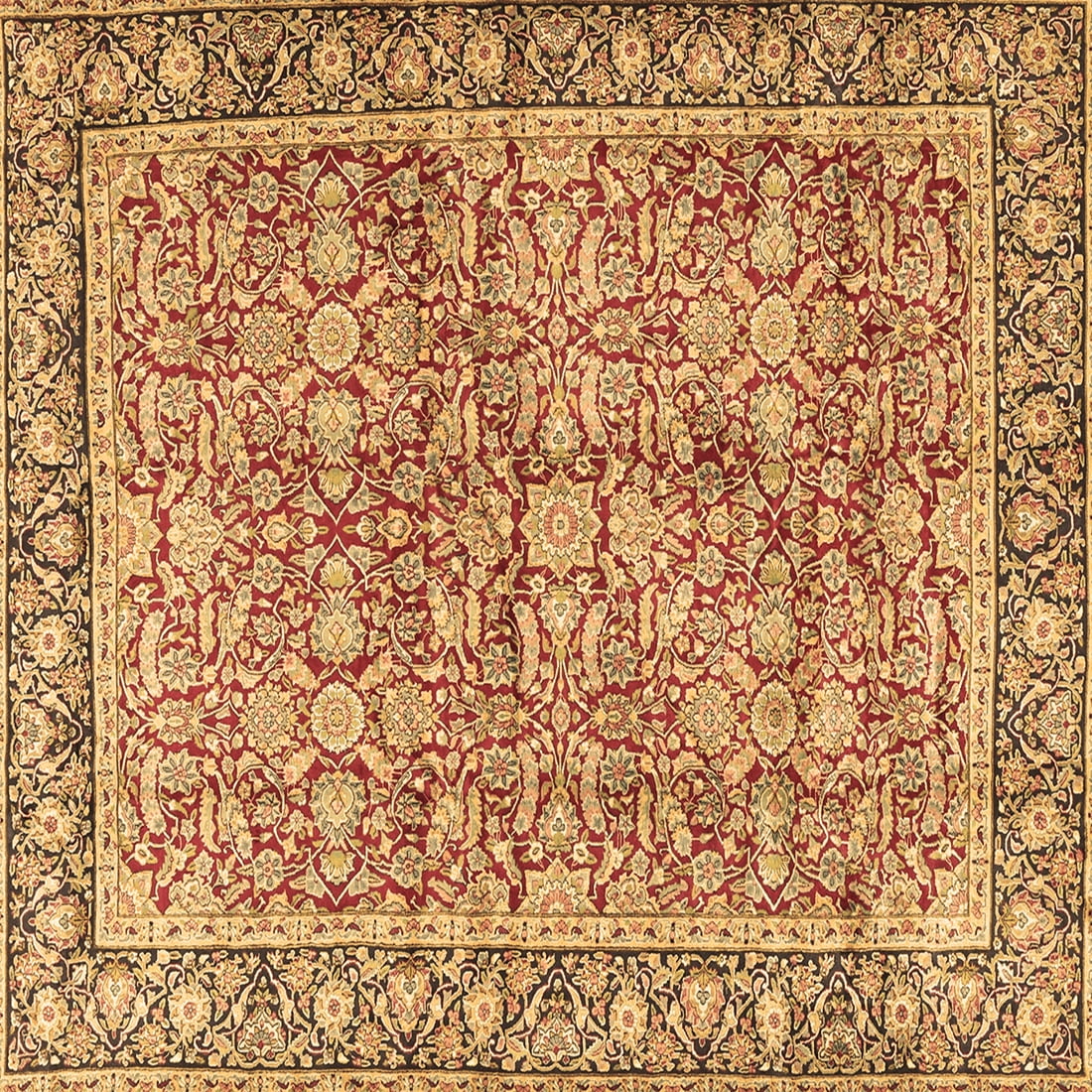 Ahgly Company Indoor Square Persian Brown Traditional Area Rugs, 6 ...