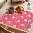 Camel Cotton Linen Placemats Set of 12, Abstract Lines Camel Pink ...