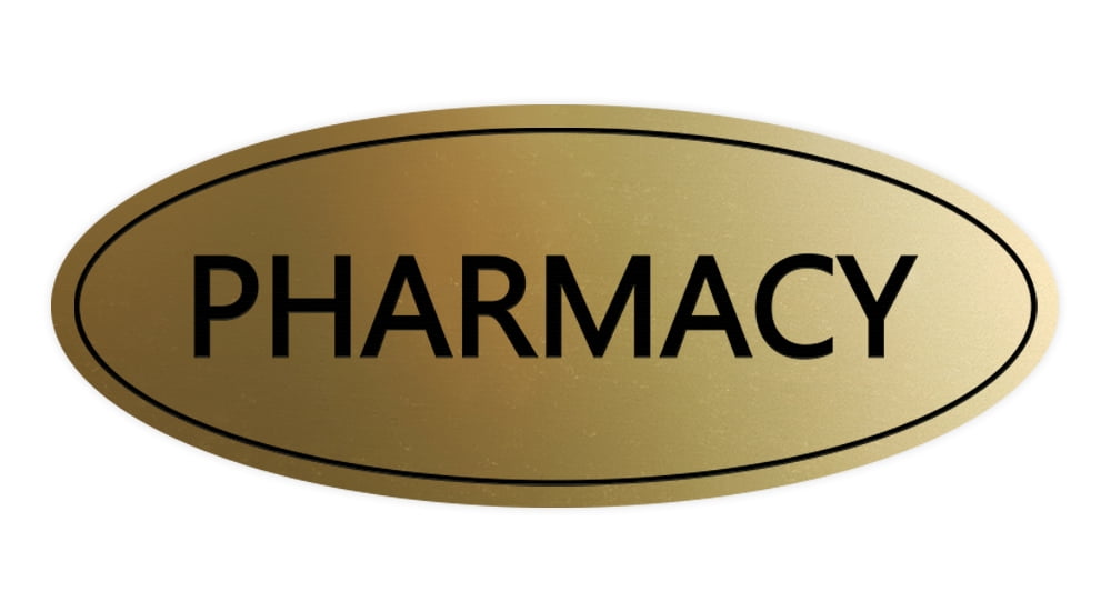 Oval Pharmacy Sign (Brushed Gold) - Small 2x5" - Walmart.com