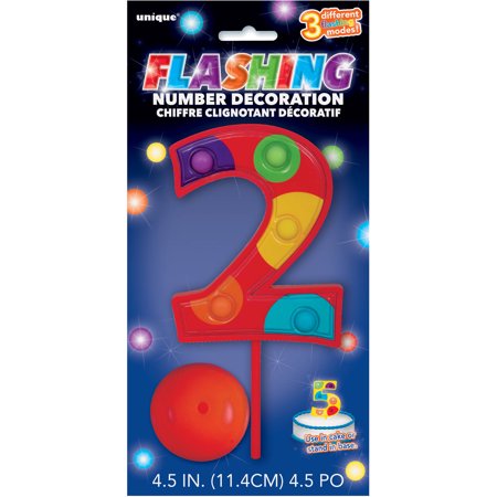 Flashing Number Birthday Cake Toppers 4.5" Table Décor Party Decoration ...