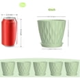 4 Inch Plant Pots 6 Pack Indoor Planters with Drainage Holes and Trays ...