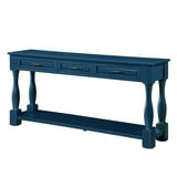Xukmct Wood Sofa Table with 3 Drawers and 1 Bottom Shelf, Console Table ...