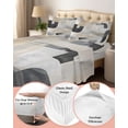 4 Piece Queen Sheet Set Abstract Gray Brown Sheets Set for Queen Size ...