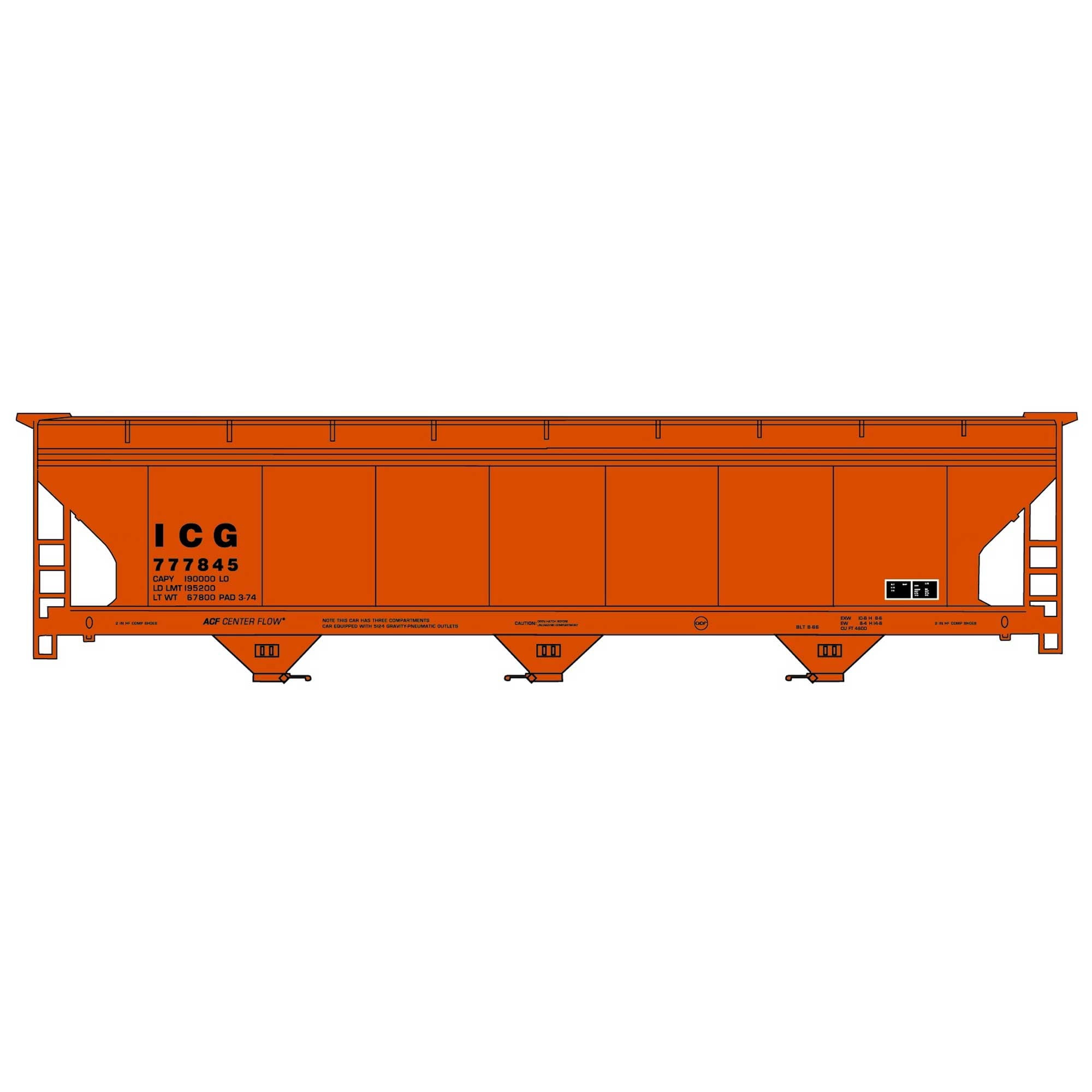 Accurail HO Kit 3-Bay Hopper ICG ACU20742 HO Rolling Stock - Walmart.com