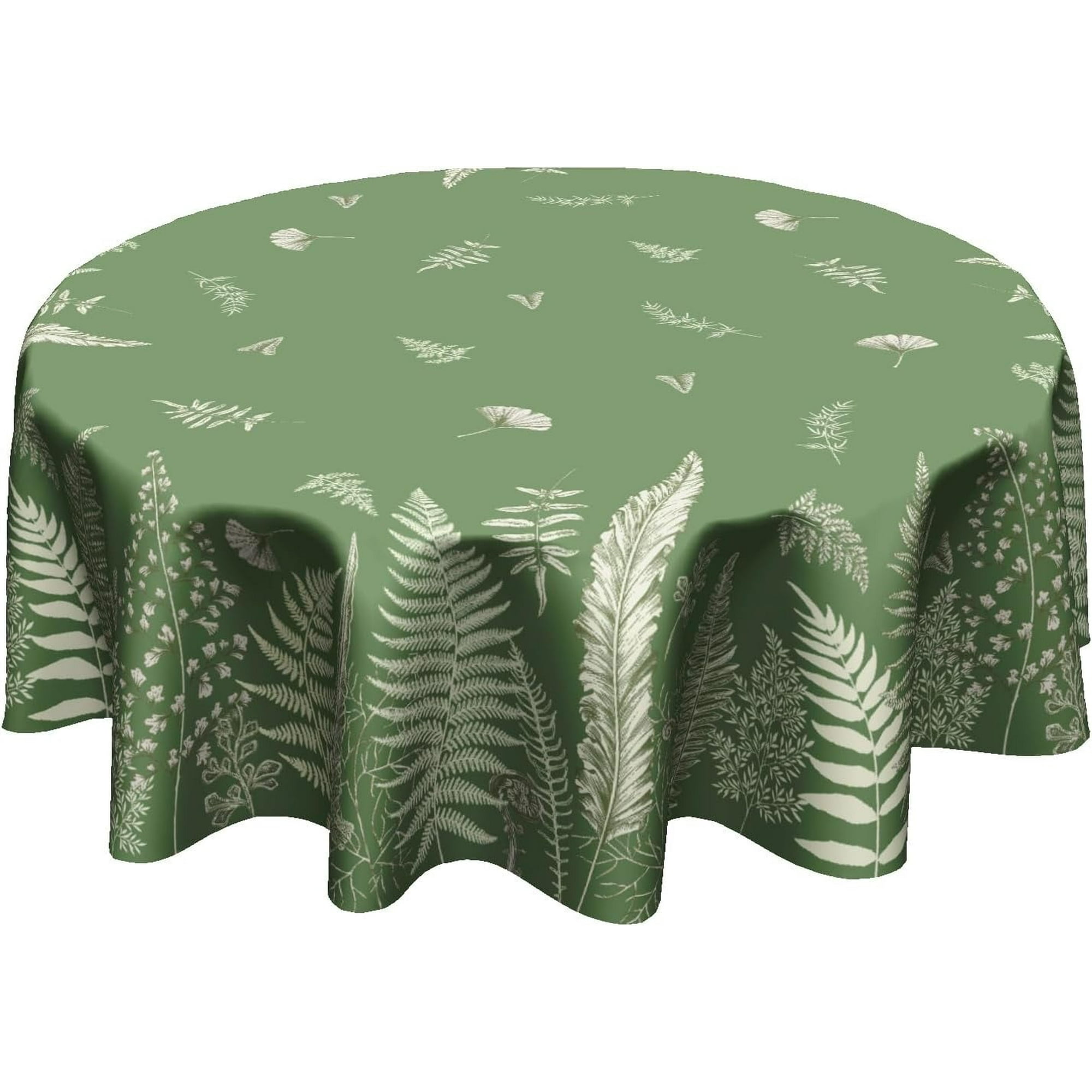 Click here for Avisbv 60inch Spring Leaf Round Tablecloth Sage Gr... prices