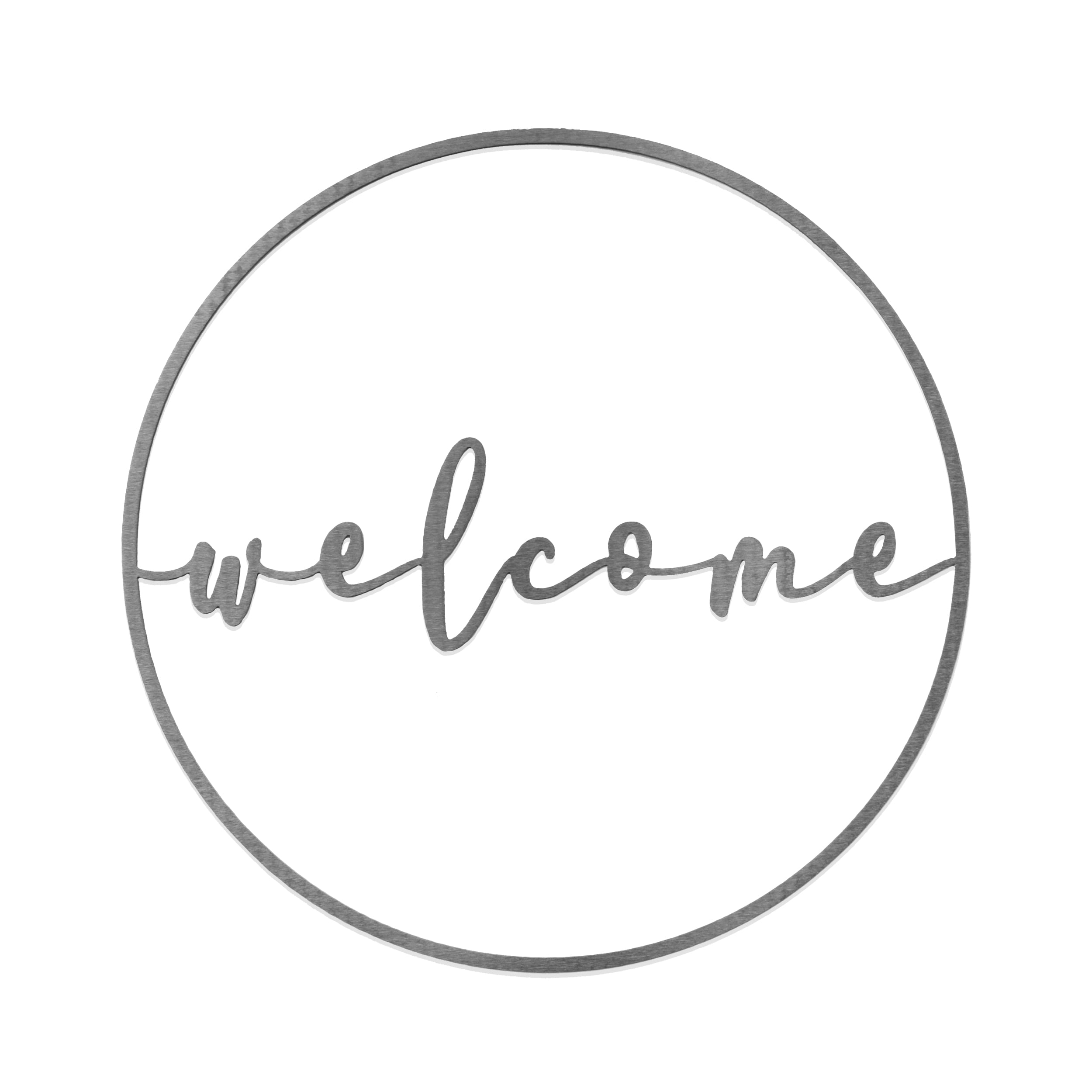 Rusted Orange White Metal 15" Script Welcome Circle Greeting - Walmart.com