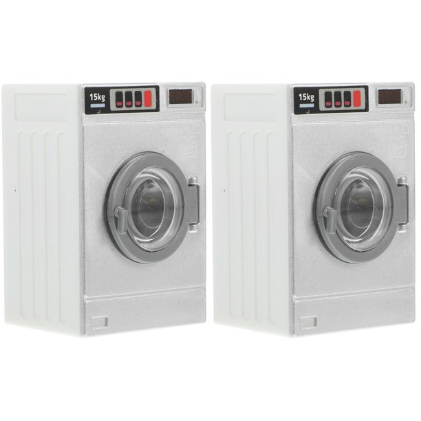 2 Pieces Doll House Mini Washing Machine Model Rollers Models Washer ...