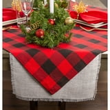 DII Red Buffalo Check Table Topper, 40x40", 100% Cotton - Walmart.com