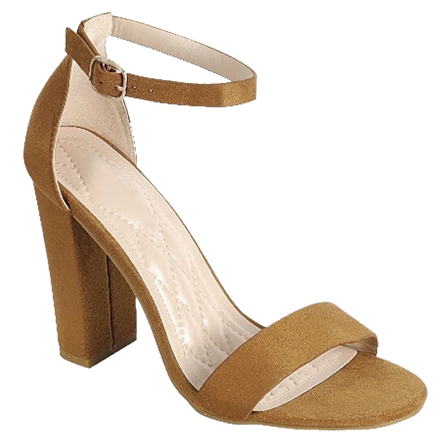 SNJ Women's Open Toe Ankle Strap Chunky Block Pump Sexy Dress High Heel ...