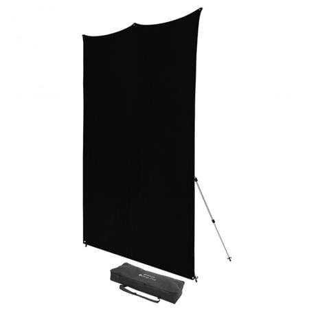 8x8' X-Drop Pro Wrinkle-Resistant Backdrop Kit with Stand, Rich Black ...