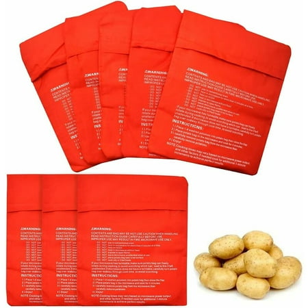 Surrme Potato Cooking Bag, 8 Pieces Potato Microwave Pouch Washable ...