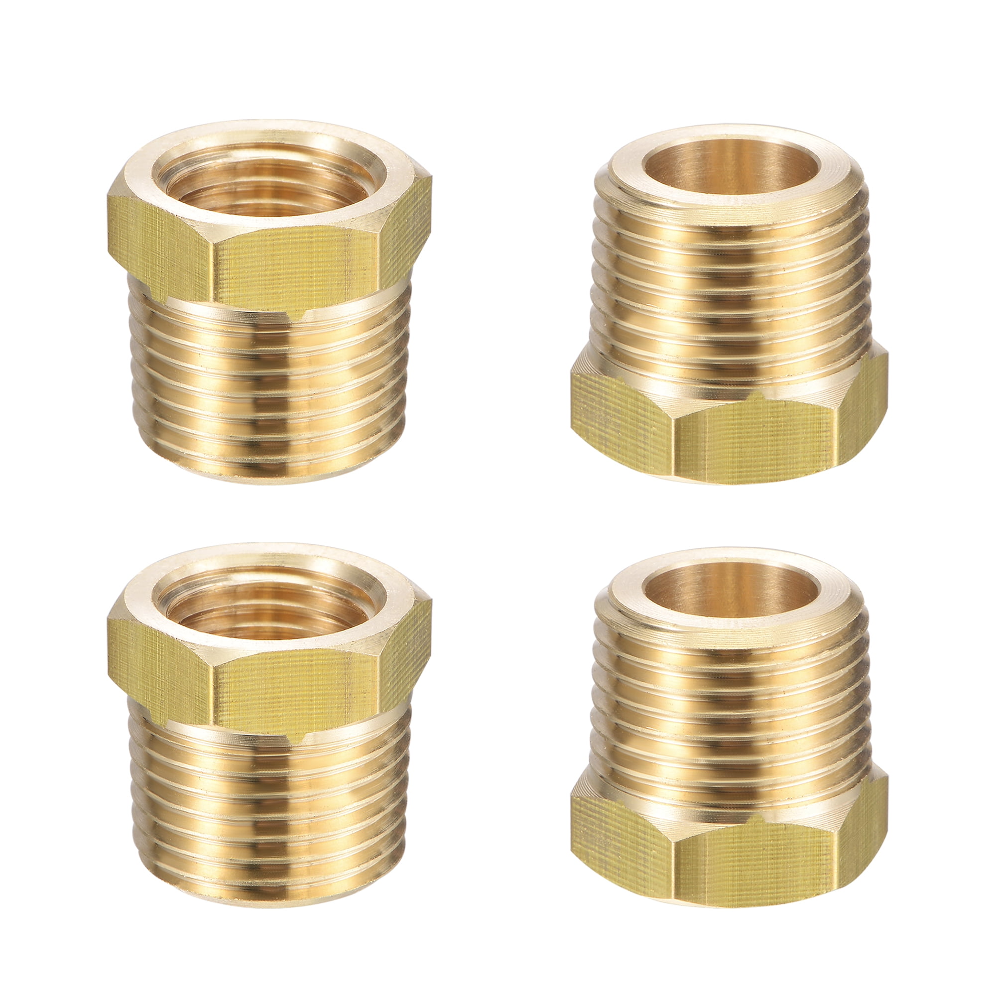 Unique Bargains Brass Pipe Fitting Reducer Adapter 3 8 NPT Male X 1 4