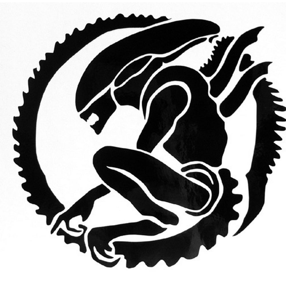 Alien Inspired Movie Decal Sticker | 6-Inches By 5.5-Inches | Black ...