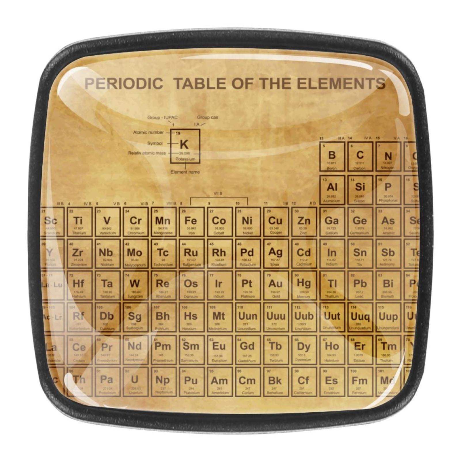 4 Pcs Square Cabinet Handle Cupboard Knob Drawer Pulls Handle Periodic ...