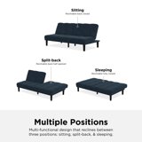 Mainstays Channel Cushion Futon, Blue Microfiber - Walmart.com
