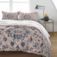 4 Piece Duvet Cover Set Full, Vintage Ethnic Flower Texture Soft ...
