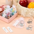 White Organza Bags with Cards and Keychains Bulk Employee Appreciation ...