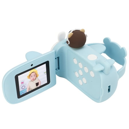 Kids Camera, Cartoon Bear Blue Handheld Kids Video Camera For Travel ...