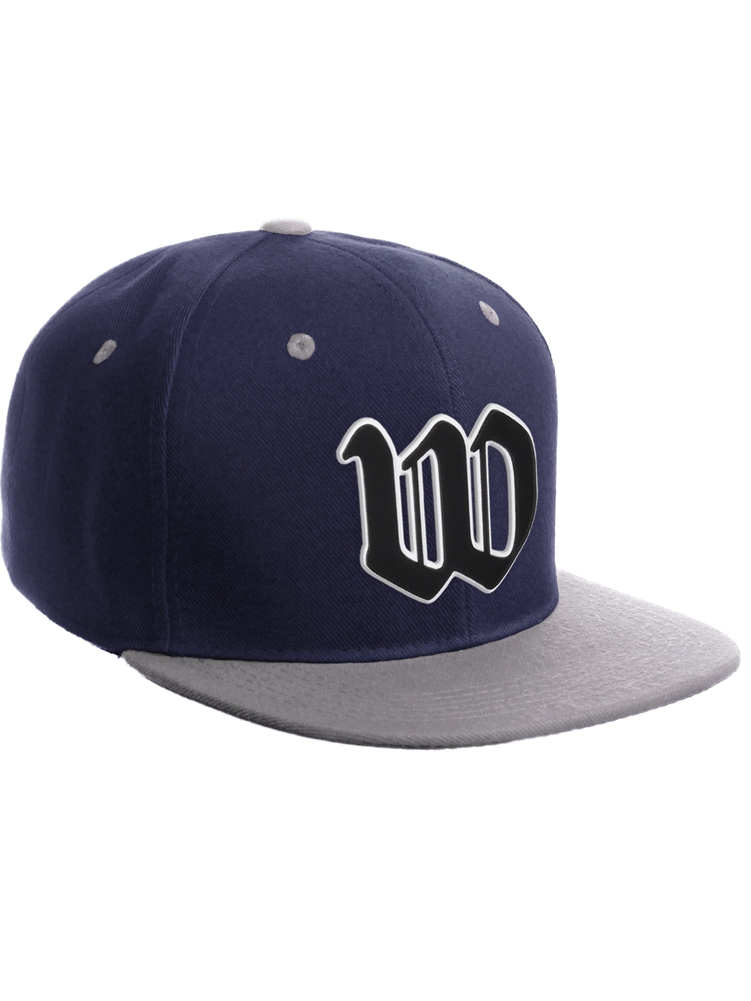 Daxton Classic Snapback Old English A to Z Numbers Initials Flat Bill ...
