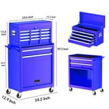 POVANLI High Capacity Rolling Tool Box with Wheels and 8 Drawers ...