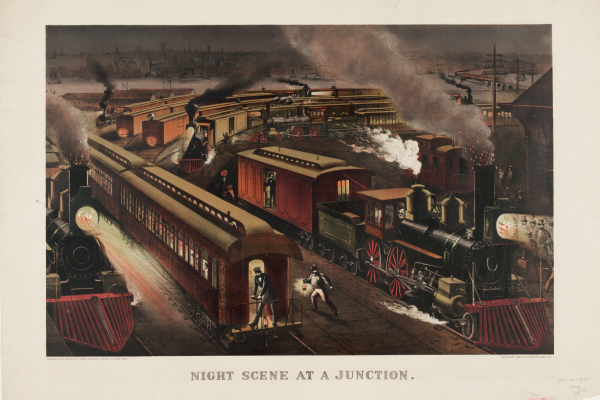 Print: Night Scene At A Junction, 1885 - Walmart.com