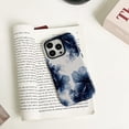 Blue Floral Art Glossy Tough Phone Case, Simple Ink Wash Textured ...