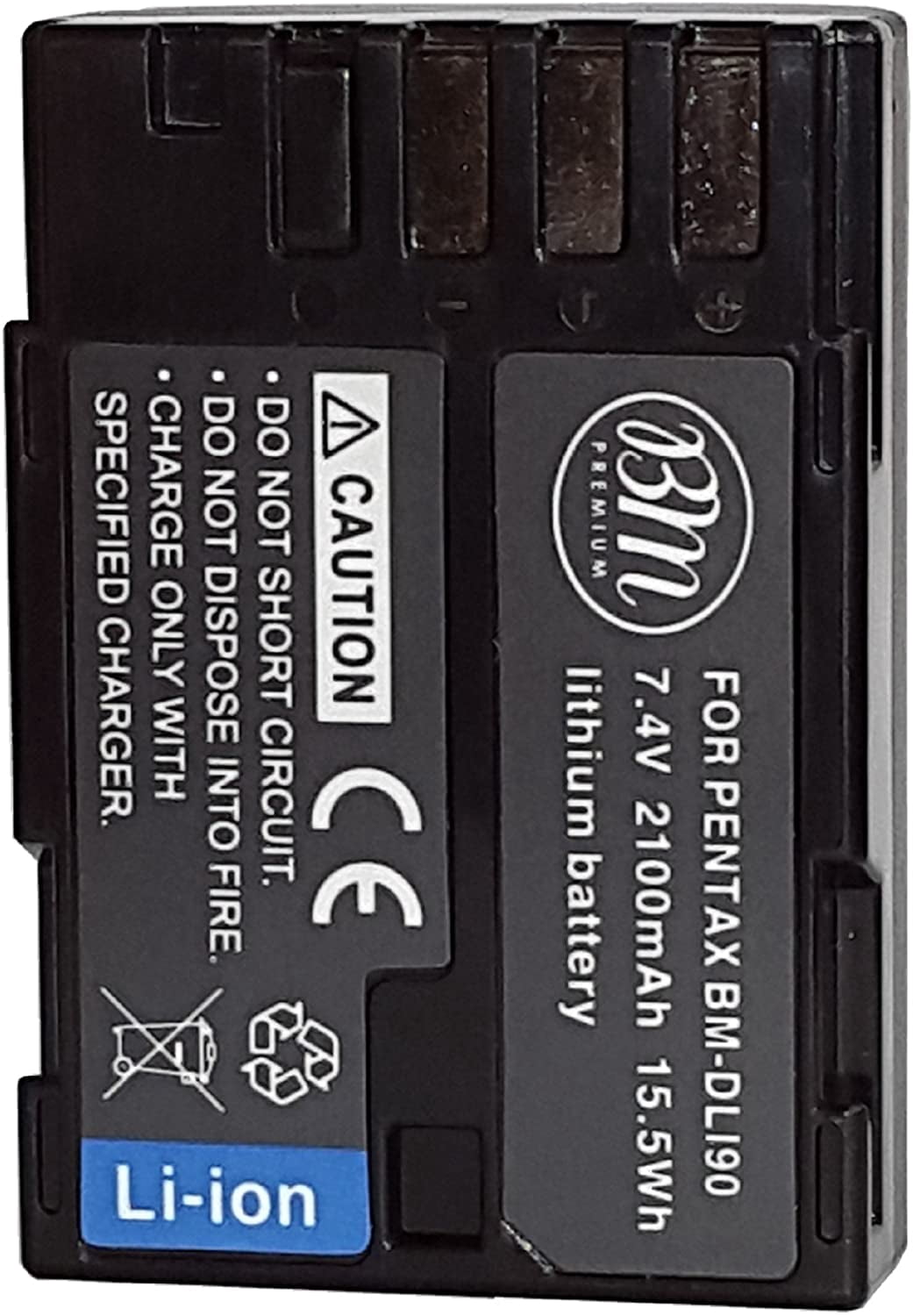 BM Premium Pack of 2 D-LI90, DLI90 Batteries for Pentax K-1 DSLR, K-01 ...