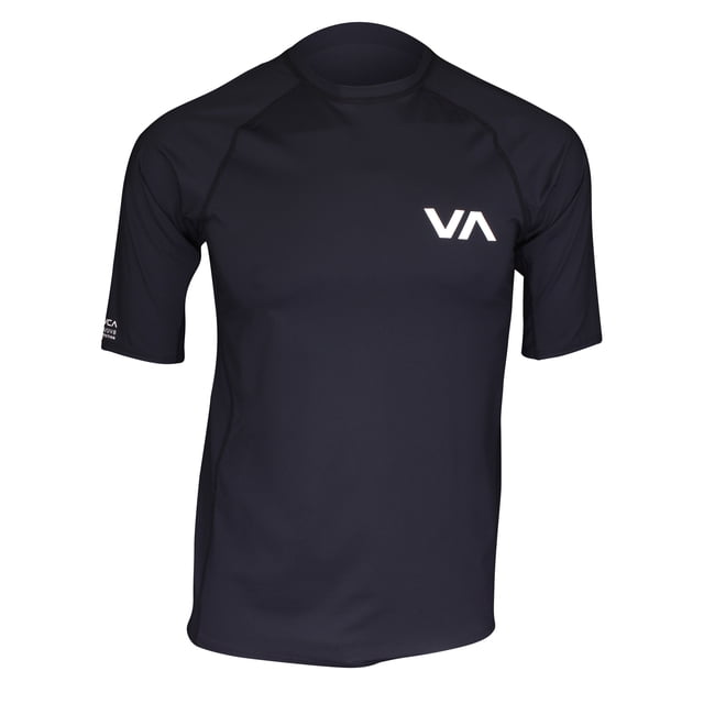 RVCA Mens VA Sport Short Sleeve Compression Training Rashguard - Black ...