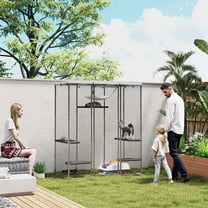 PawHut Large Catio Outdoor Cat Enclosure, Galvanized Steel Walk-in Cat ...