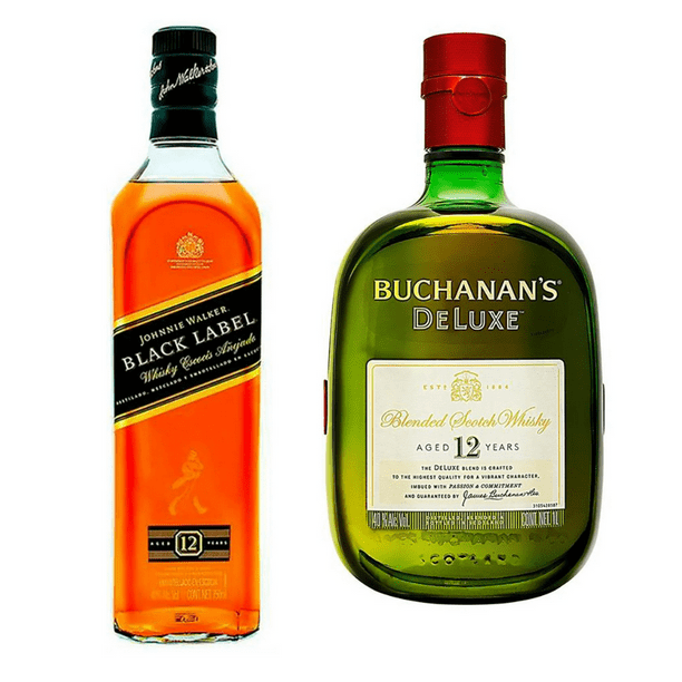 PAQUETE DE WHISKY BUCHANANS 12 1LT / WHISKY JOHNNIE WALKER BLACK LABEL 12 YEARS 1LT BUCHANAN'S ...