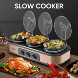 Sunvivi Triple Slow Cooker Buffet Servers and Warmer,3 Pot Food Small ...
