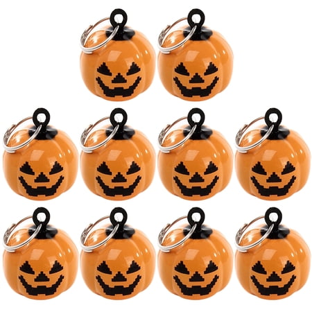 10PCS Halloween Pumpkin Bell DIY Decorative Craft Bell Collar Bell for ...