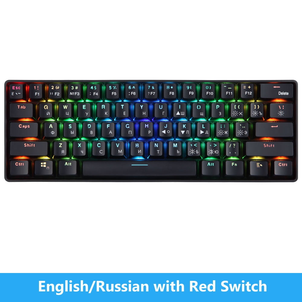 SUNSBELL Russian Wired Gaming Mechanical Keyboard backlit Blue keyboard ...