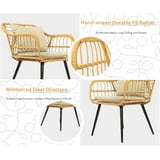Bifanuo 3-Piece Wicker Bistro Set, Rattan Furniture with Coffee Table ...