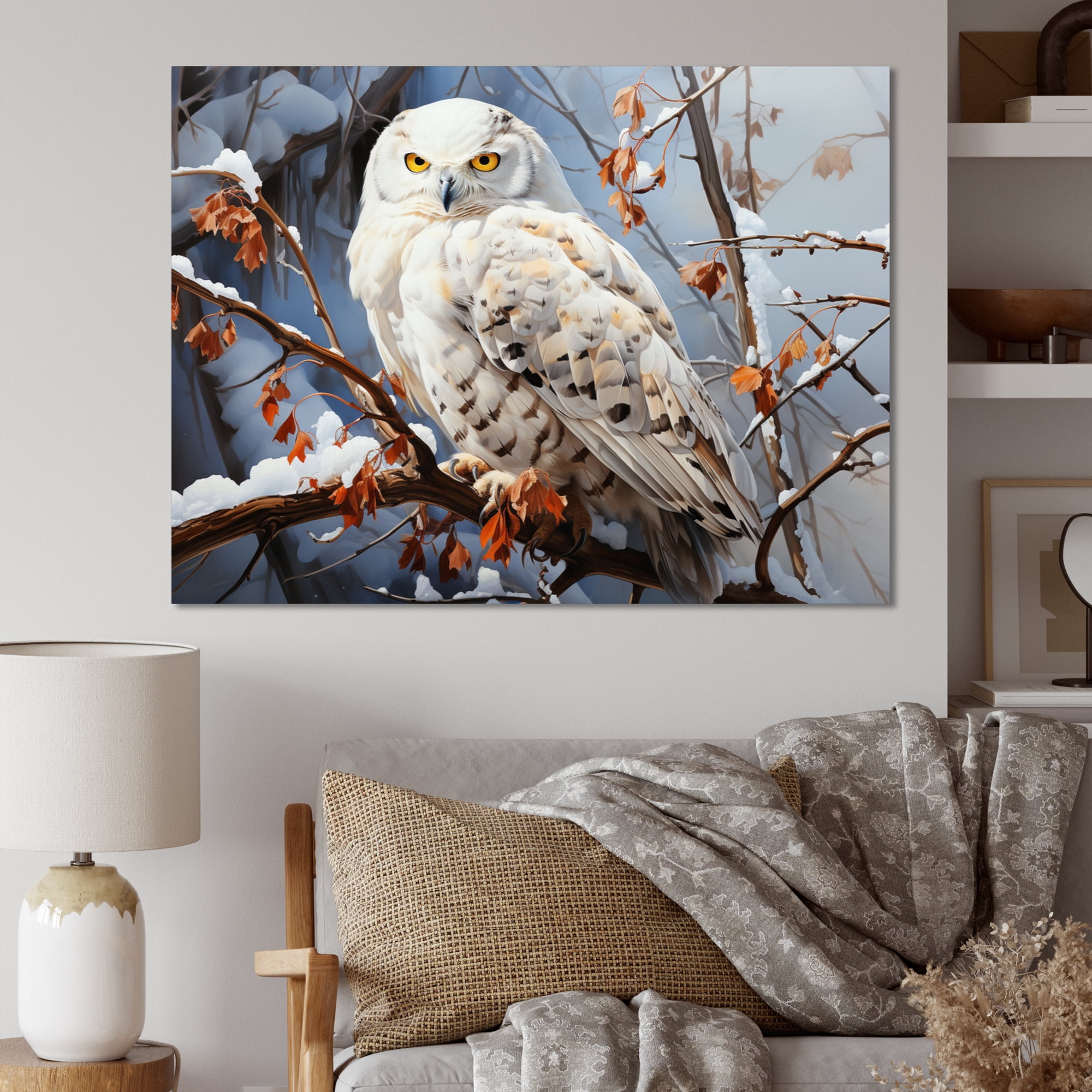 Click here for Designart Winter Landscape Wall Art  Winter Owl In... prices
