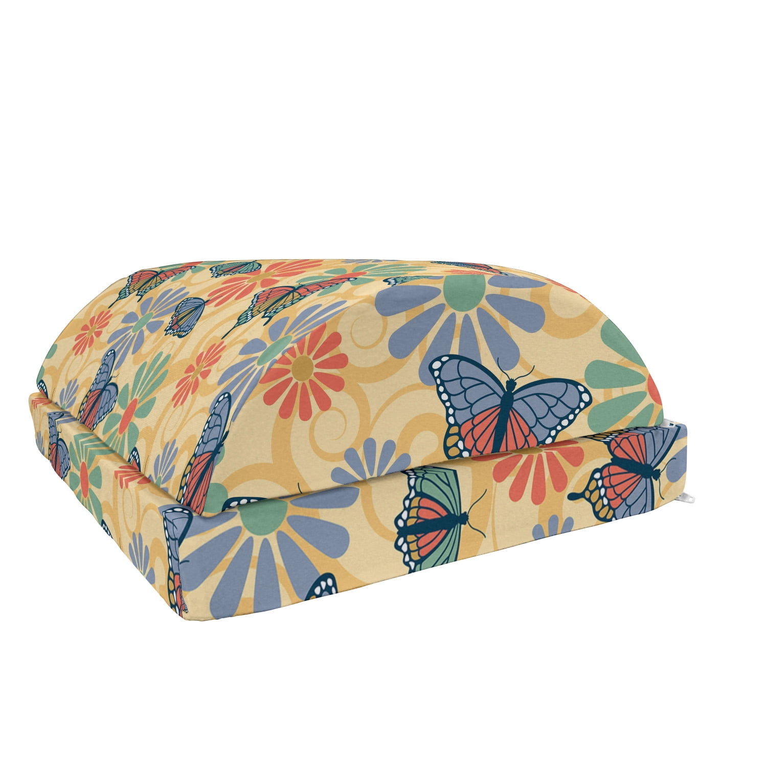 Moth Foot Rest, Butterflies Flying Over Aster Blooms Flourishing ...