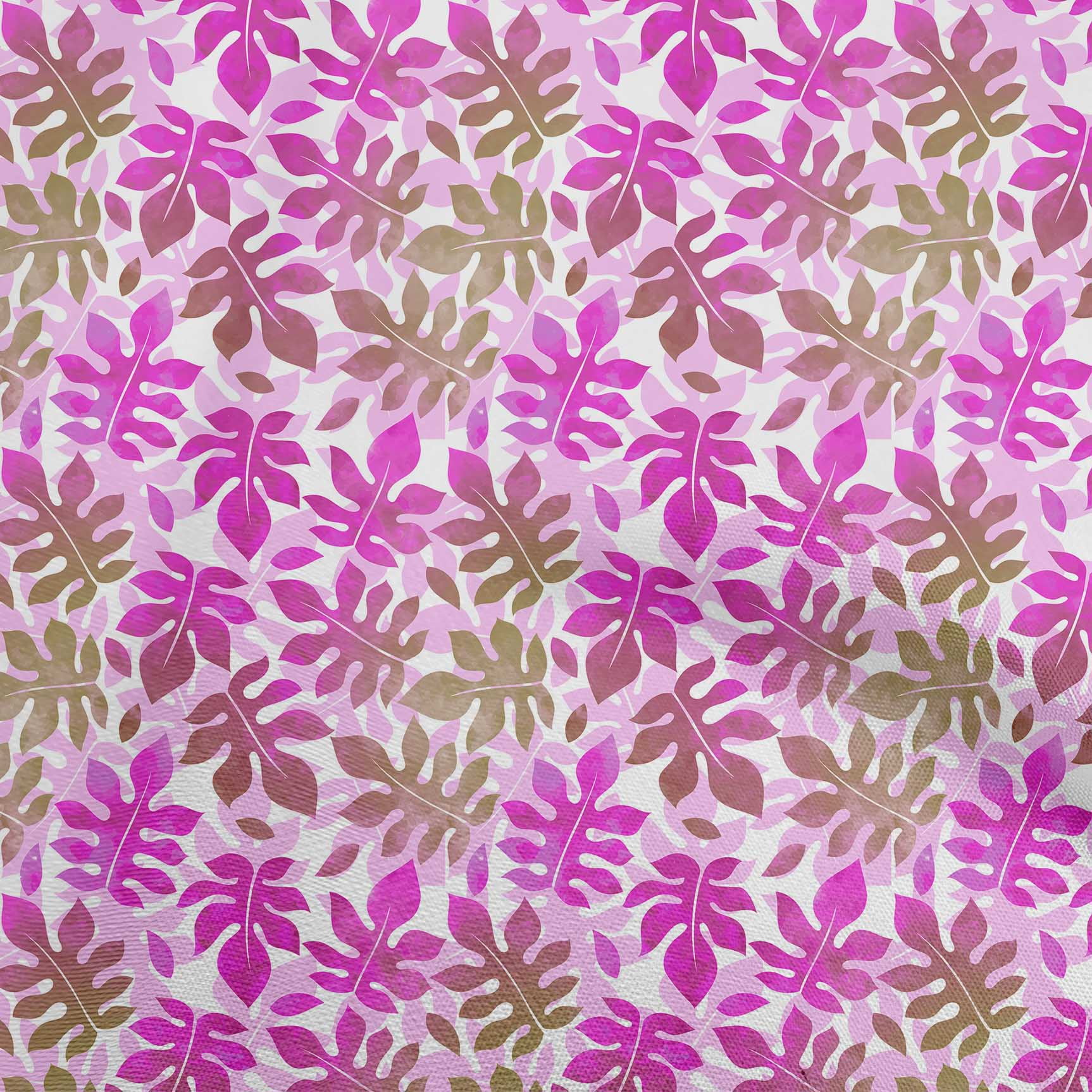 oneOone Cotton Poplin Purple Fabric Tropical Watercolor Leaf Dress ...