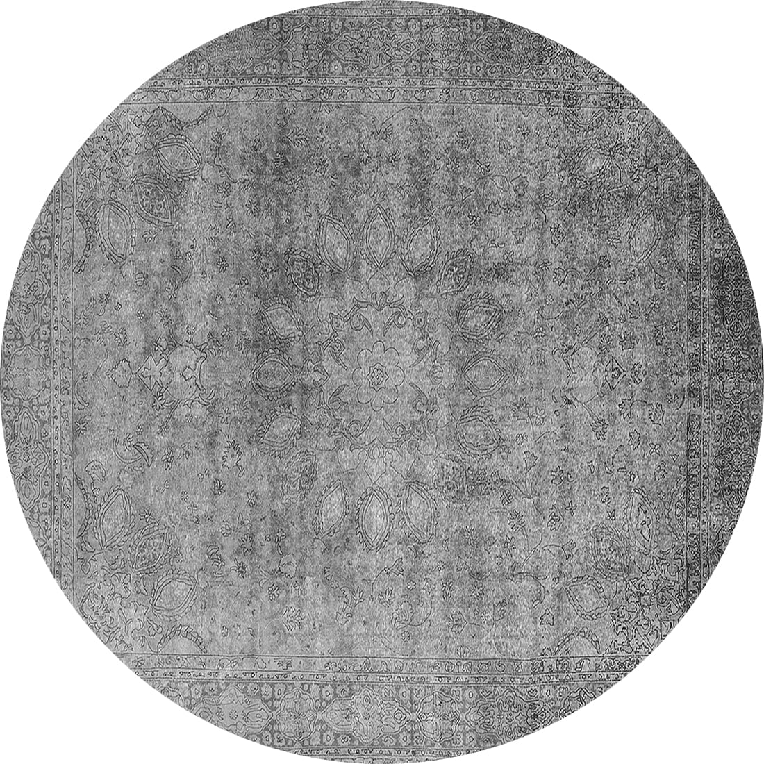 Ahgly Company Indoor Round Oriental Gray Industrial Area Rugs, 8' Round ...