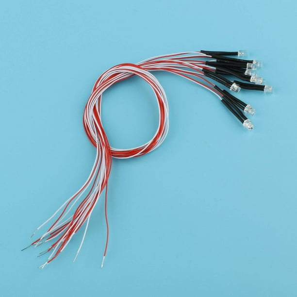 wolftale 10PCS Pre-wired 3mm LED Light Bulb Emitting Diodes DC3V Warm ...