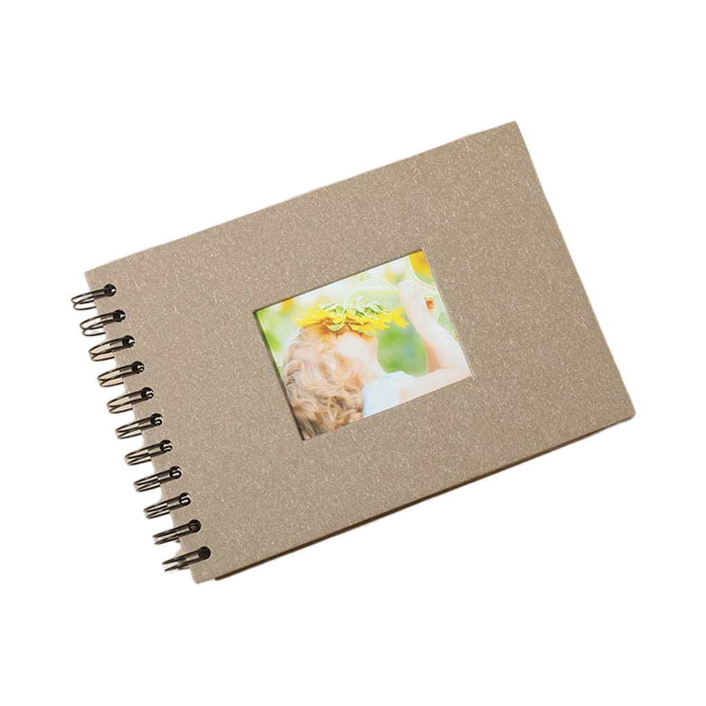 TureClos A5 Horizontal Spiral Photo Album Paste DIY Handmade Black ...