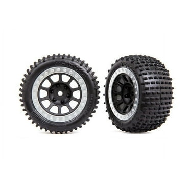 Traxxas 3771X Tires & Wheels 2.8 RXT Black & Satin Wheels, Ribbed Tires ...