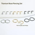 Euphrates Titanium Nose Ring Hoops Studs 20G 15PCS L-Shaped Screw Bone ...