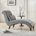 Weture Tufted Soft Chaise Lounge Indoor, Linen Rivets Chaise Lounge Chair for Bedroom Living ...