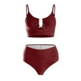GEWSEY Women High Waisted Bikini Sets Bathing Suit Tummy Control ...