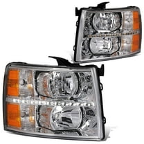 DNA Motoring For 07-14 Chevy Silverado Chrome Amber Dual LED DRL ...